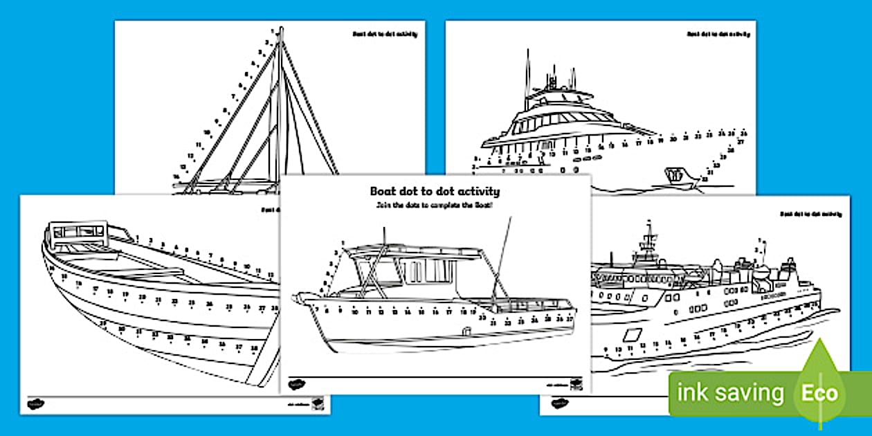 Dot to Dot Boat Activity - Templates and Worksheets - Twinkl