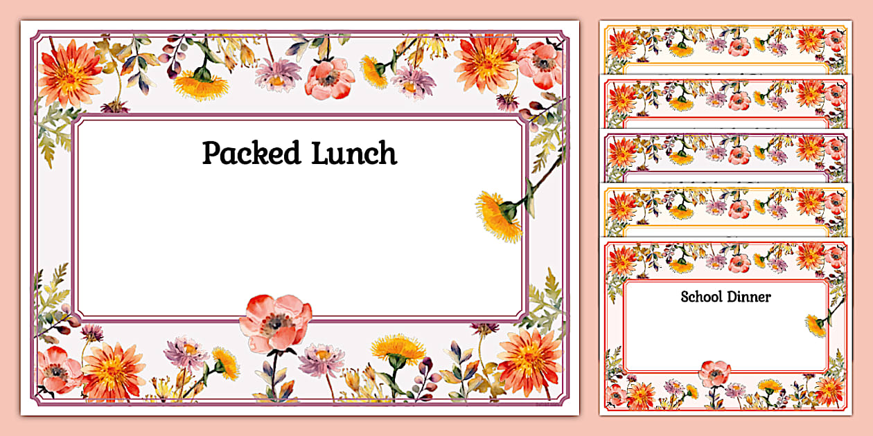 Wildflower Botanical Themed Food Self-Registration Display Posters