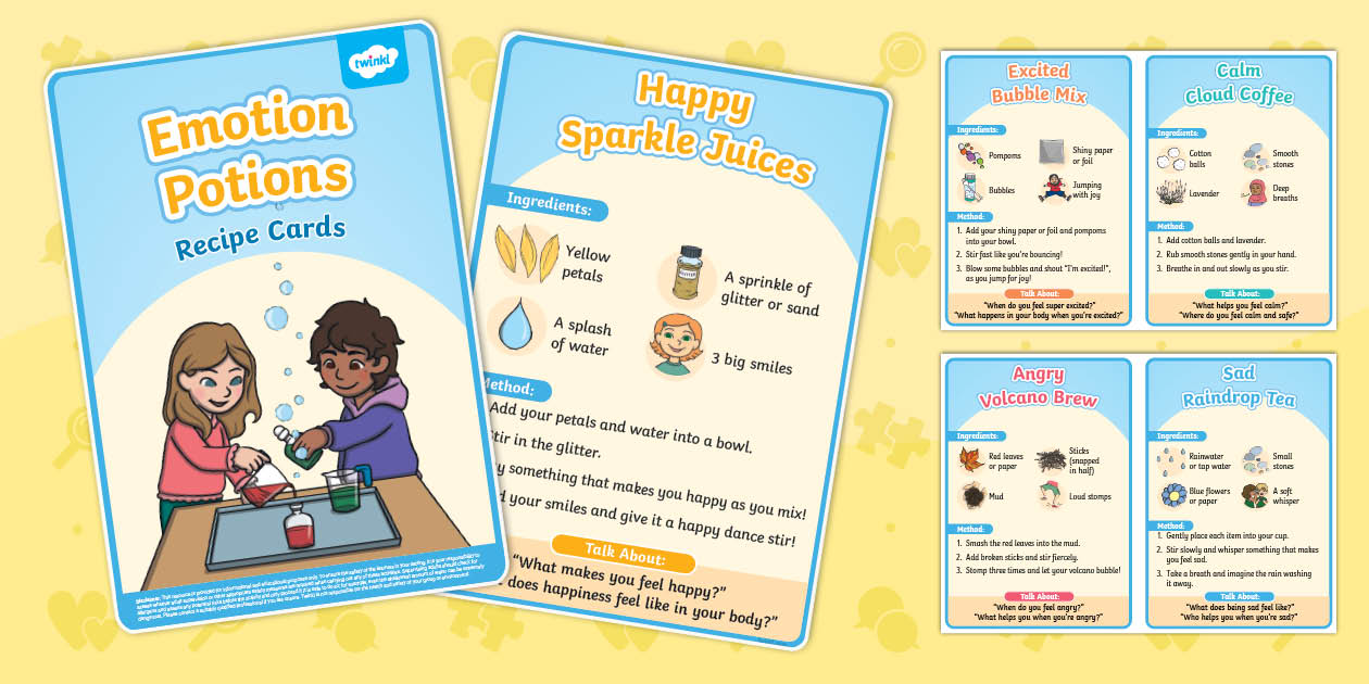 Emotion Potions Recipe Cards (Hecho por educadores) - Twinkl
