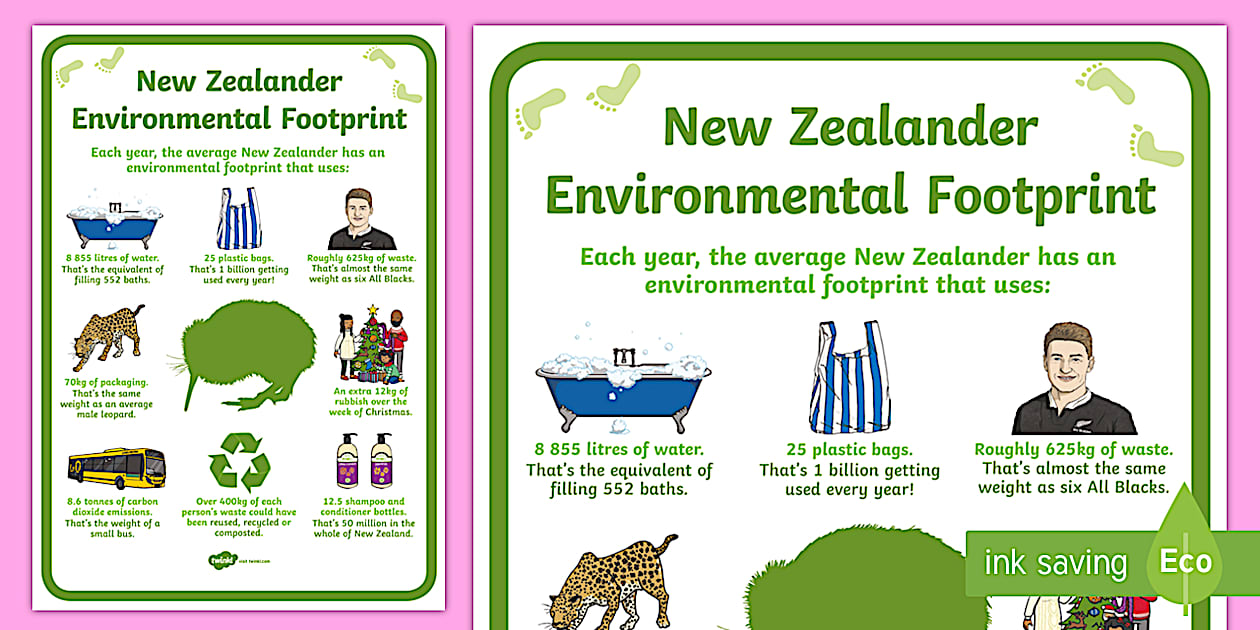 New Zealander Environmental Footprint Display Poster