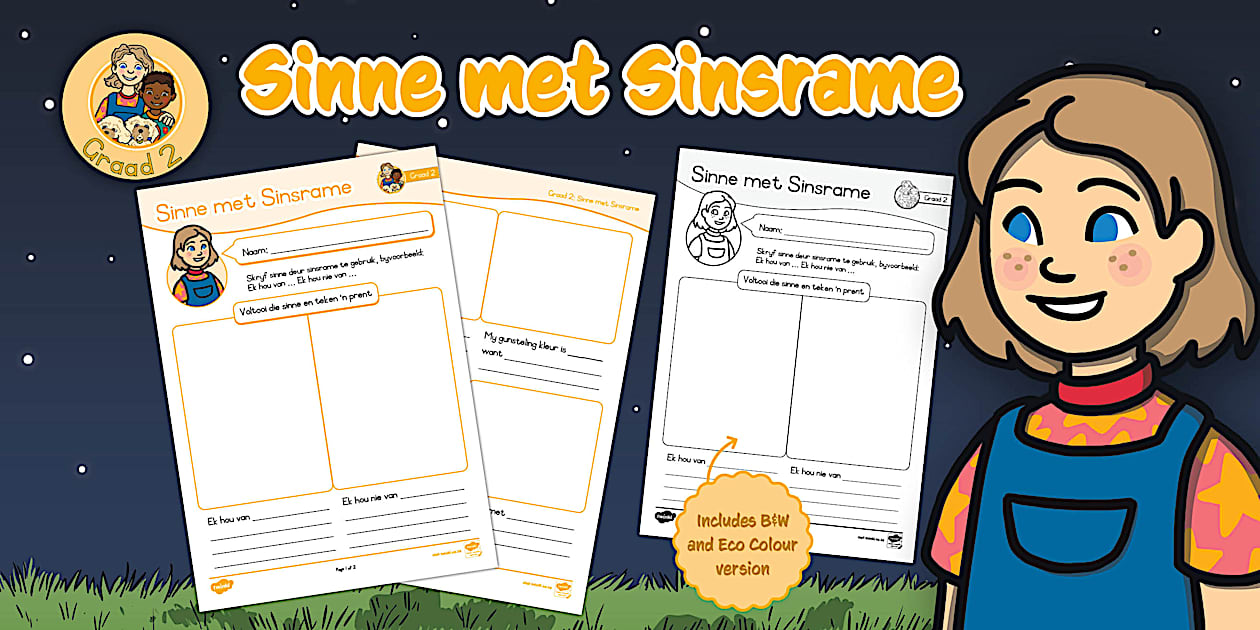 Graad 2 Afrikaans FAL Kwartaal 3 Skryf: Sinne met Sinsrame
