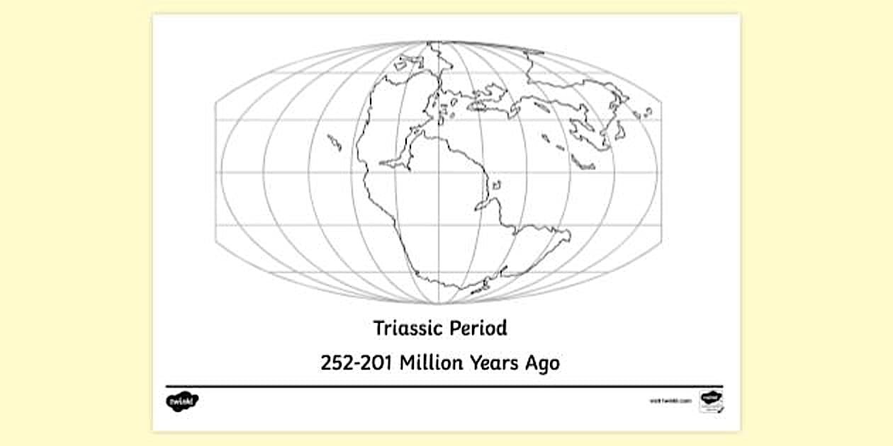 Pangaea Map Triassic Colouring Sheet I Twinkl Resources