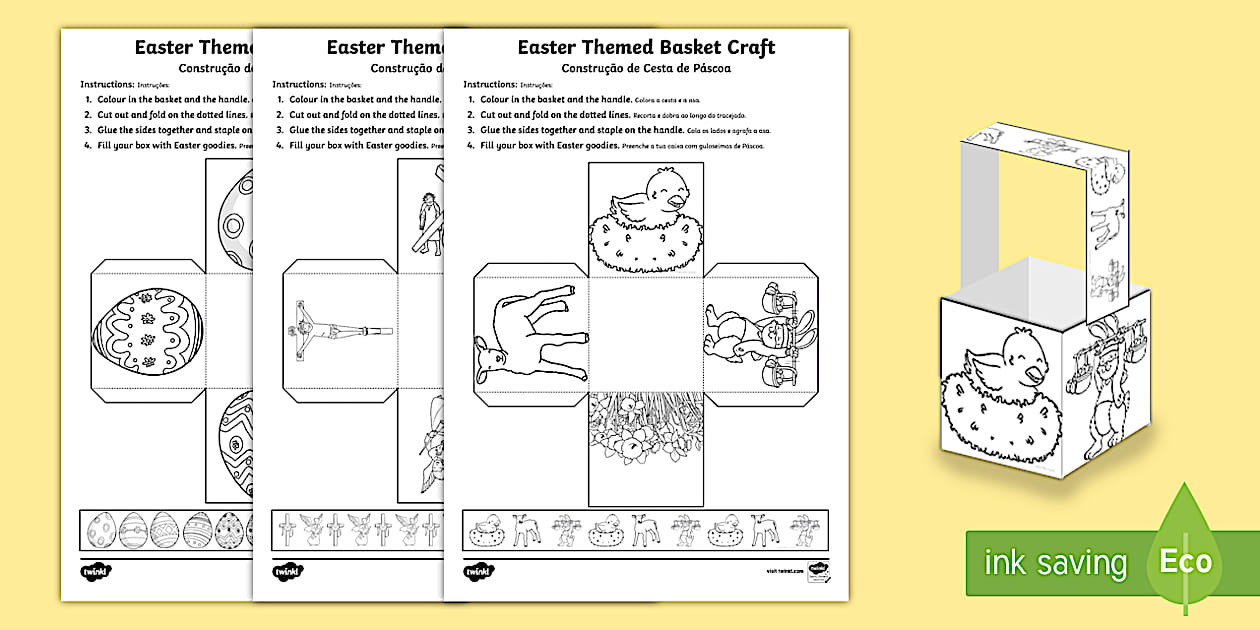 Easter Themed Basket Craft English/Portuguese - Twinkl
