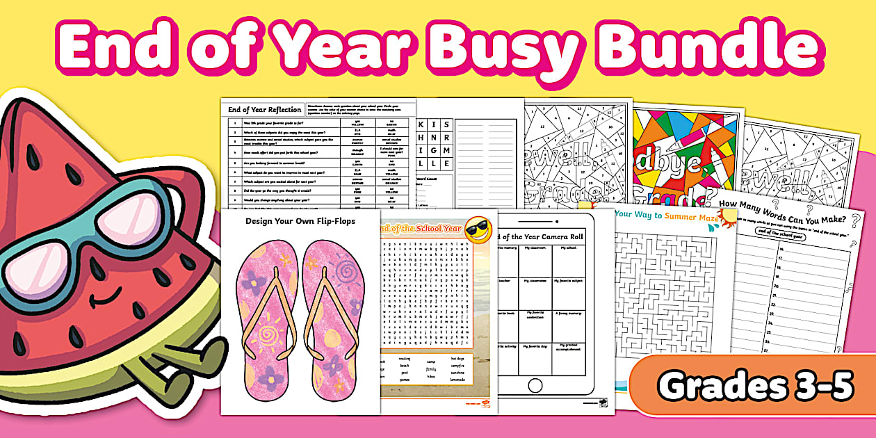 End of Year Busy Bundle for 3rd-5th Grade