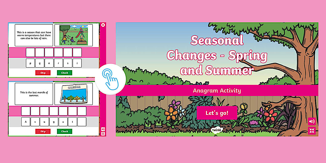 Science: Seasonal Changes (Spring and Summer) Year 1 Anagram Activity