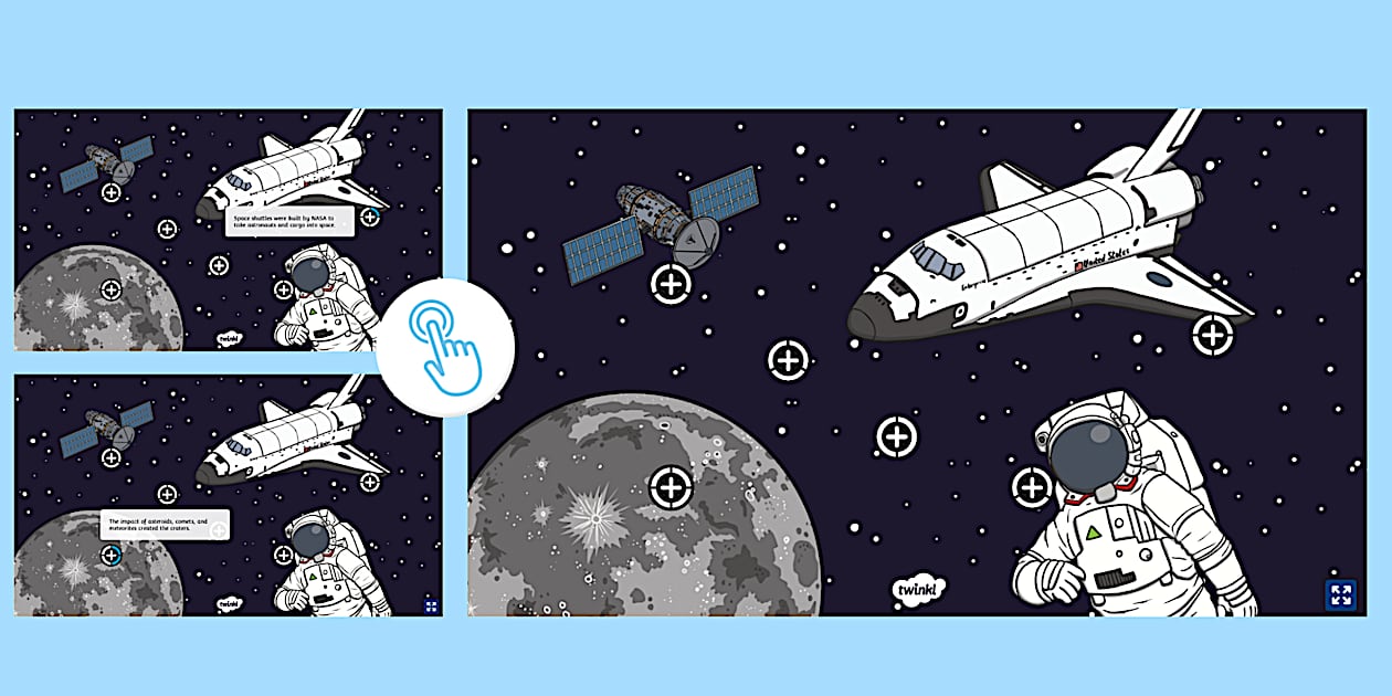 Space Interactive Click and Learn Digital Picture - Twinkl