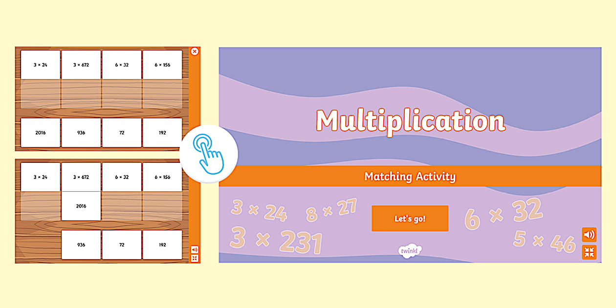 Multiplication Interactive Matching Activity - Twinkl
