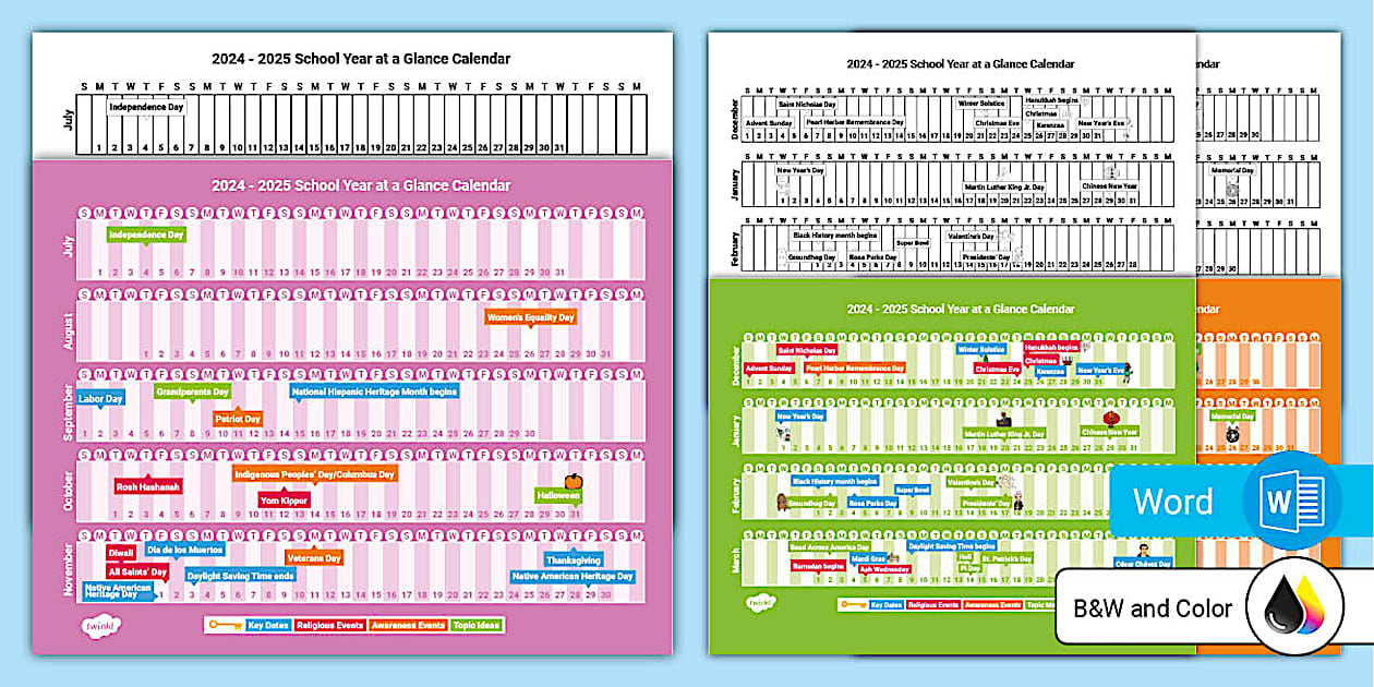 School Year Calendar | Resource | Twinkl USA (teacher made)