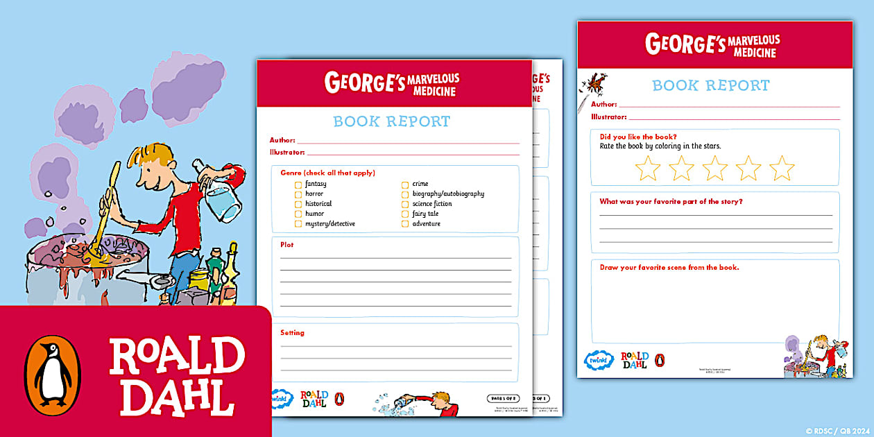 FREE George's Marvelous Medicine: Book Report Template
