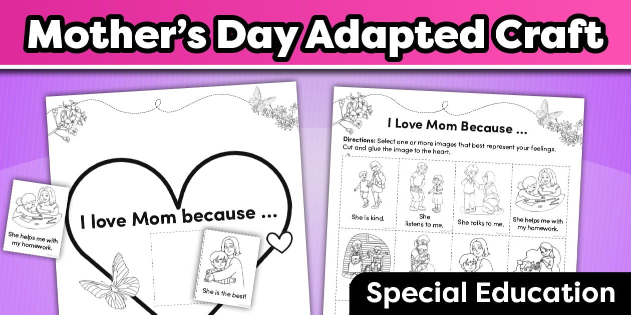 Mother’s Day Adapted Craft for Special Education
