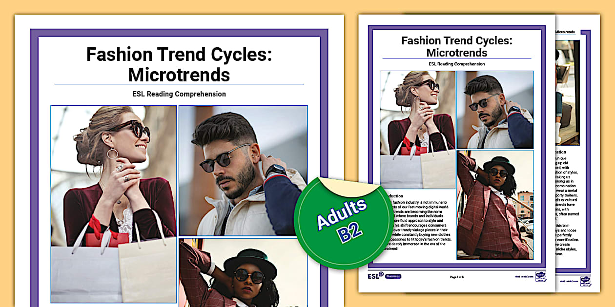 ESL Fashion Trend Cycles: Microtrends (Teacher-Made)