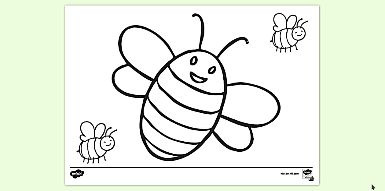Printable Bee Colouring Page | Colouring Sheets - Twinkl