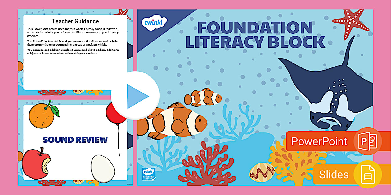 Foundation Literacy Block PowerPoint (teacher made) - Twinkl