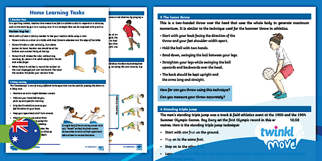 Move PE Year 6 Athletics Home Learning Tasks (teacher made)