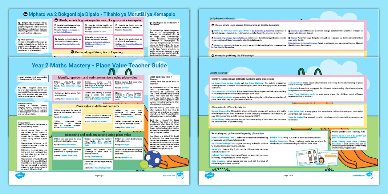 Maths Mastery Place Value Teaching Ideas-Sepedi/English