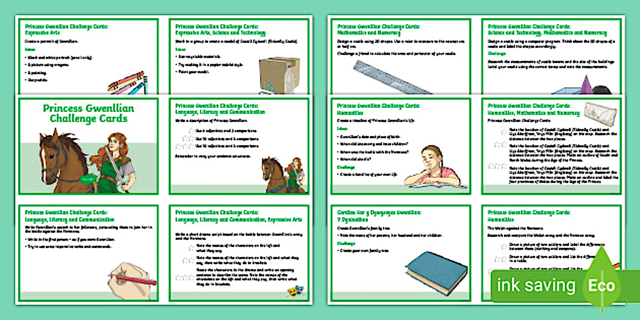 Princess Gwenllian Challenge Cards - Twinkl