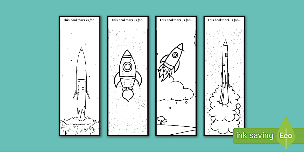 A Collection of Rocket Bookmarks to Colour | Twinkl | KS1