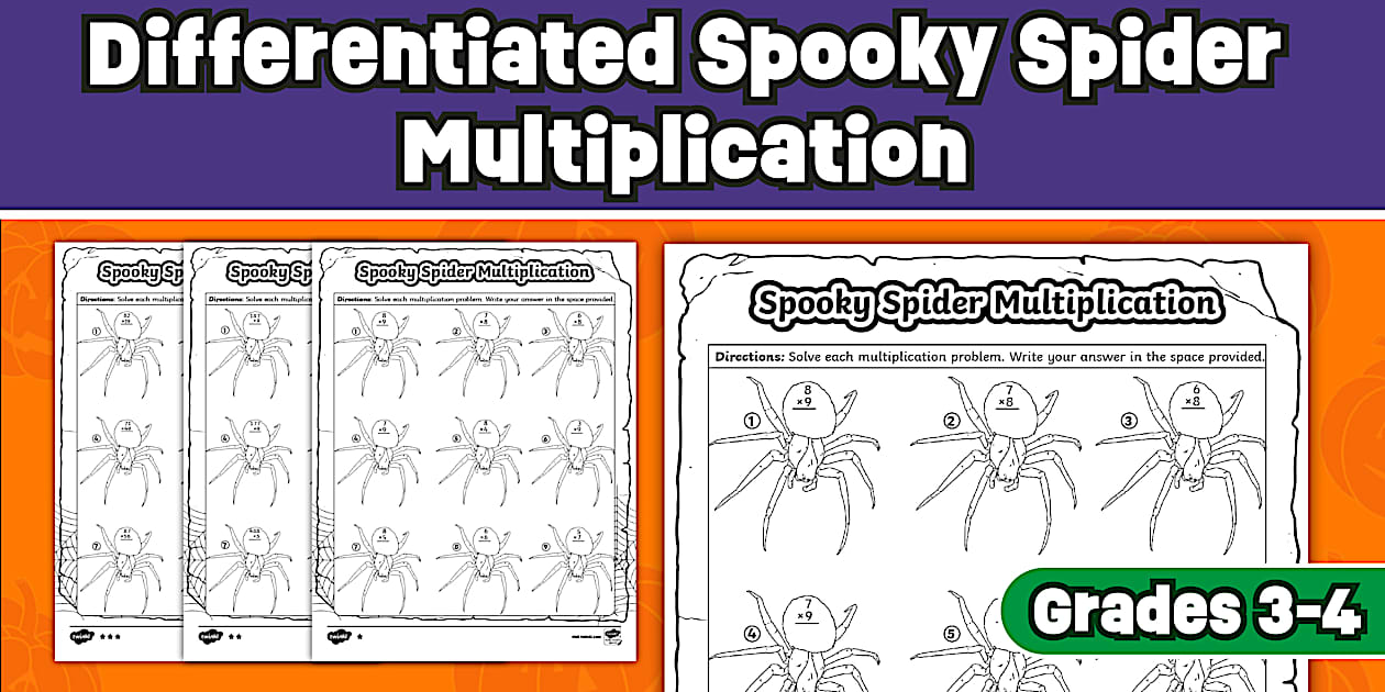 Spooky Spider Multiplication Halloween Activities