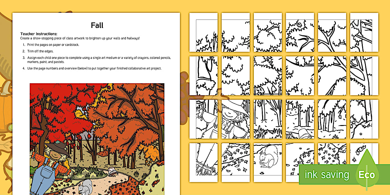 Fall Collaborative Art Pack (Teacher-Made) - Twinkl