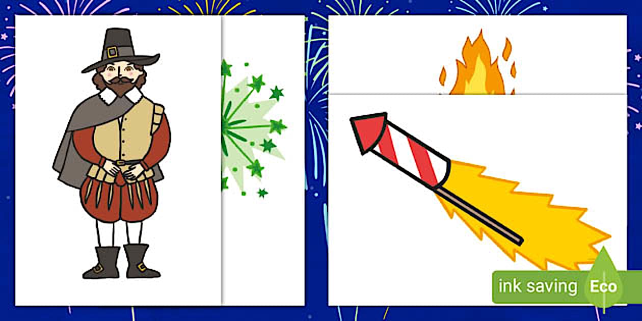 Editable Bonfire Night Cut-out Fireworks Display Pictures