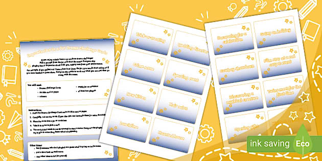 Improvisation in a Jar Drama Challenge Cards (teacher made)