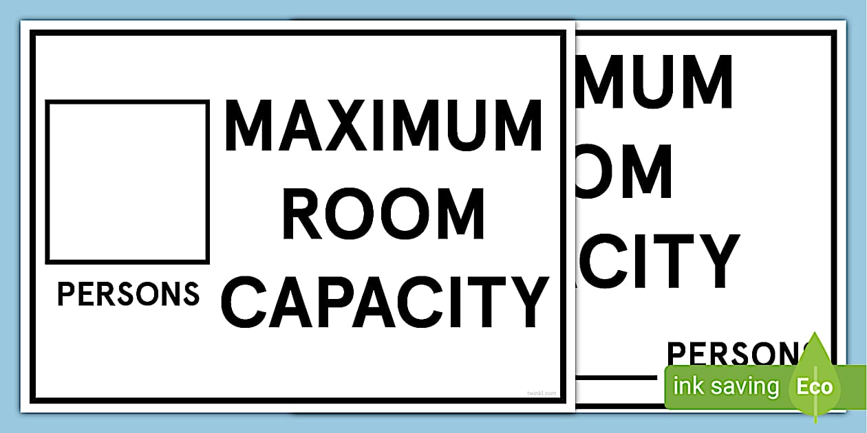 Room Capacity Signs | Display Items | Twinkl (teacher made)