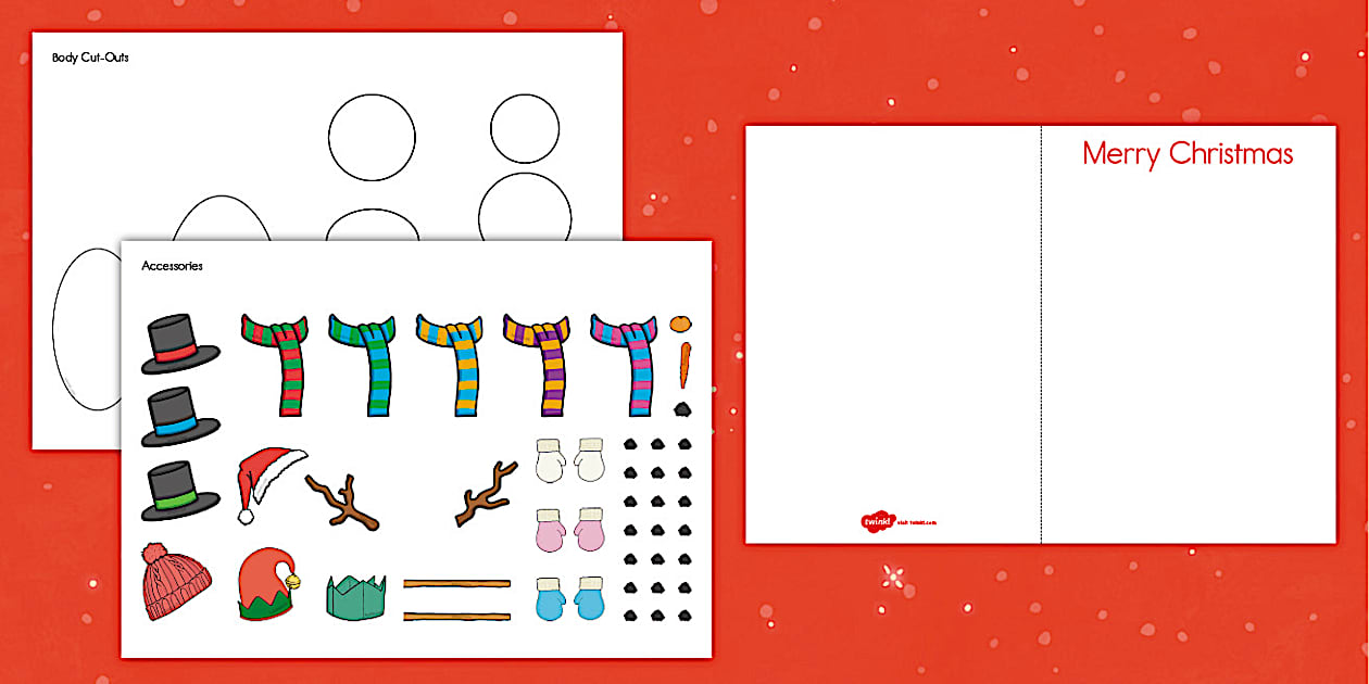 Design Your Own Snowman Christmas Cards Activity - Twinkl
