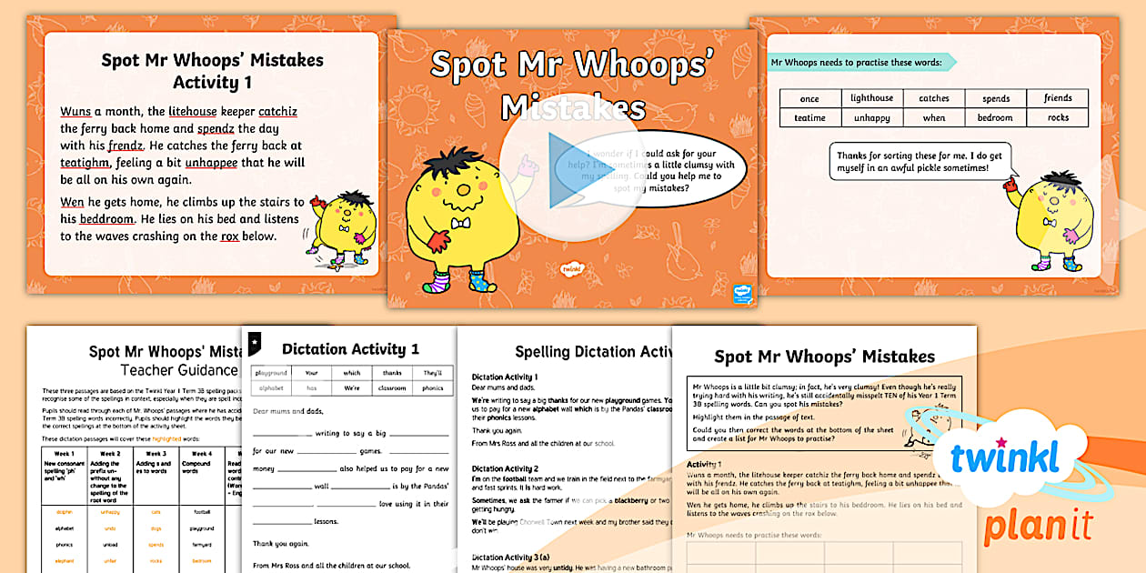 PlanIt English Y1 Term 3B Assess and Review Spelling Pack