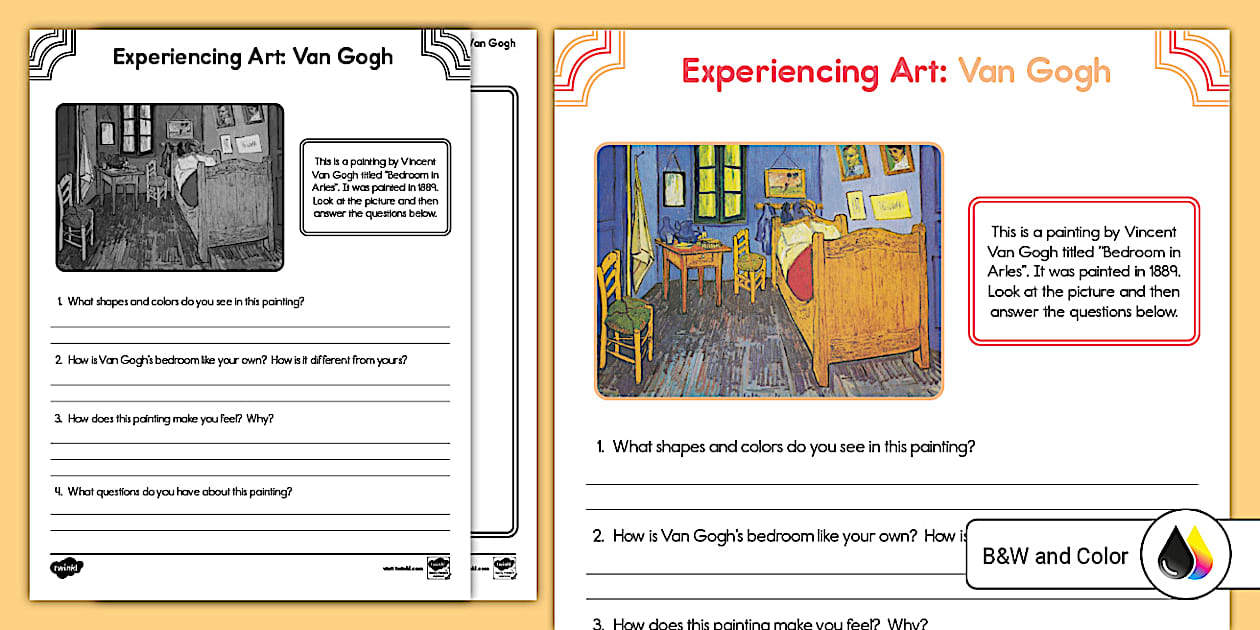 Experiencing Art: Vincent Van Gogh for K-2nd Grade - Twinkl