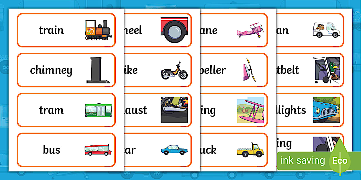 It's a Marmalade Jam! Transport Vocabulary Cards | Twinkl