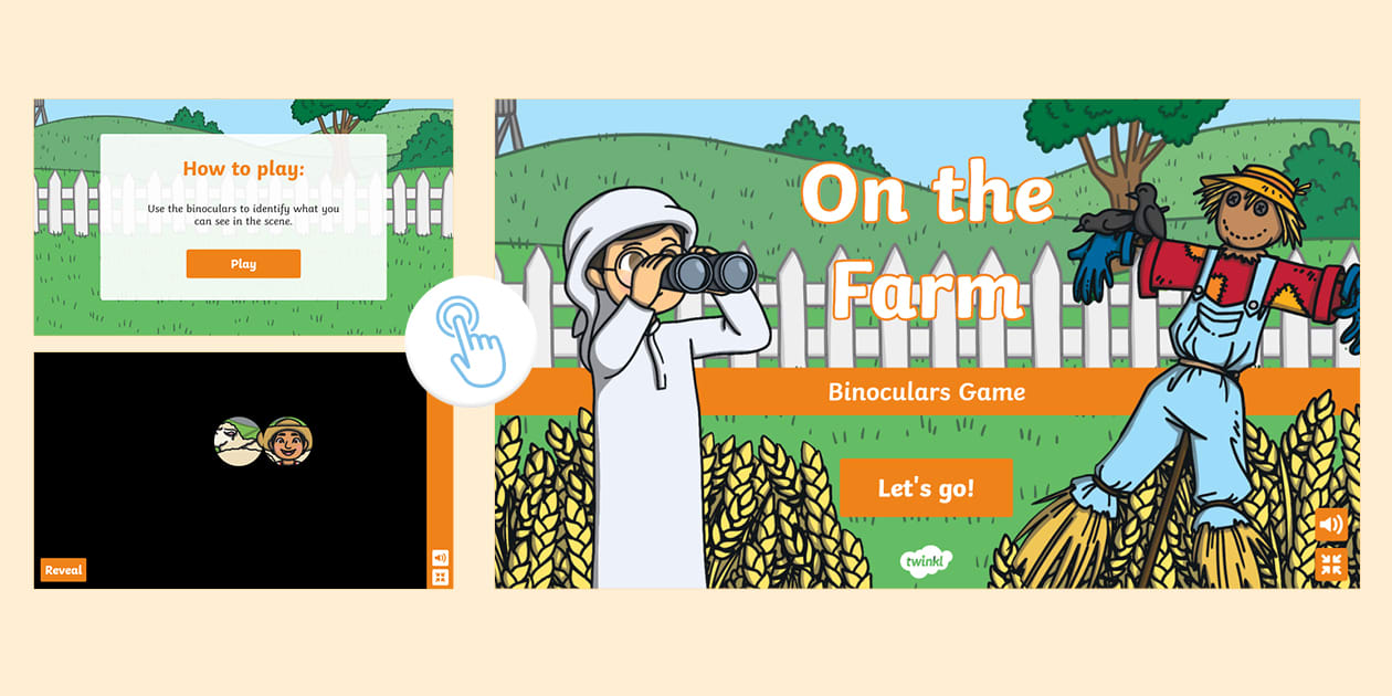 On the Farm Interactive Binoculars Game (Teacher-Made)