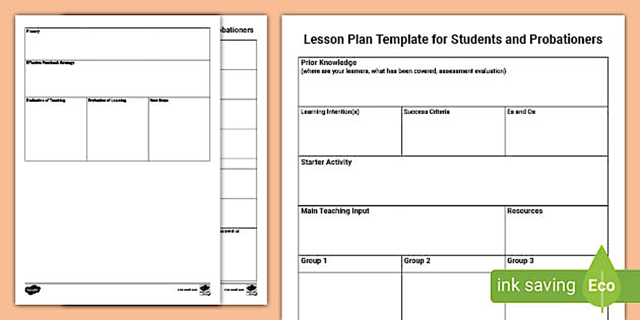 Primary School Lesson Plan Template - CfE | Twinkl - Twinkl