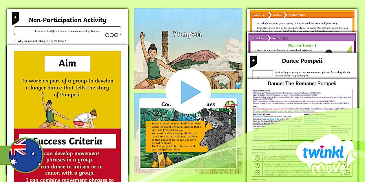 Year 4 Dance The Romans Lesson 4: Pompeii (teacher made)
