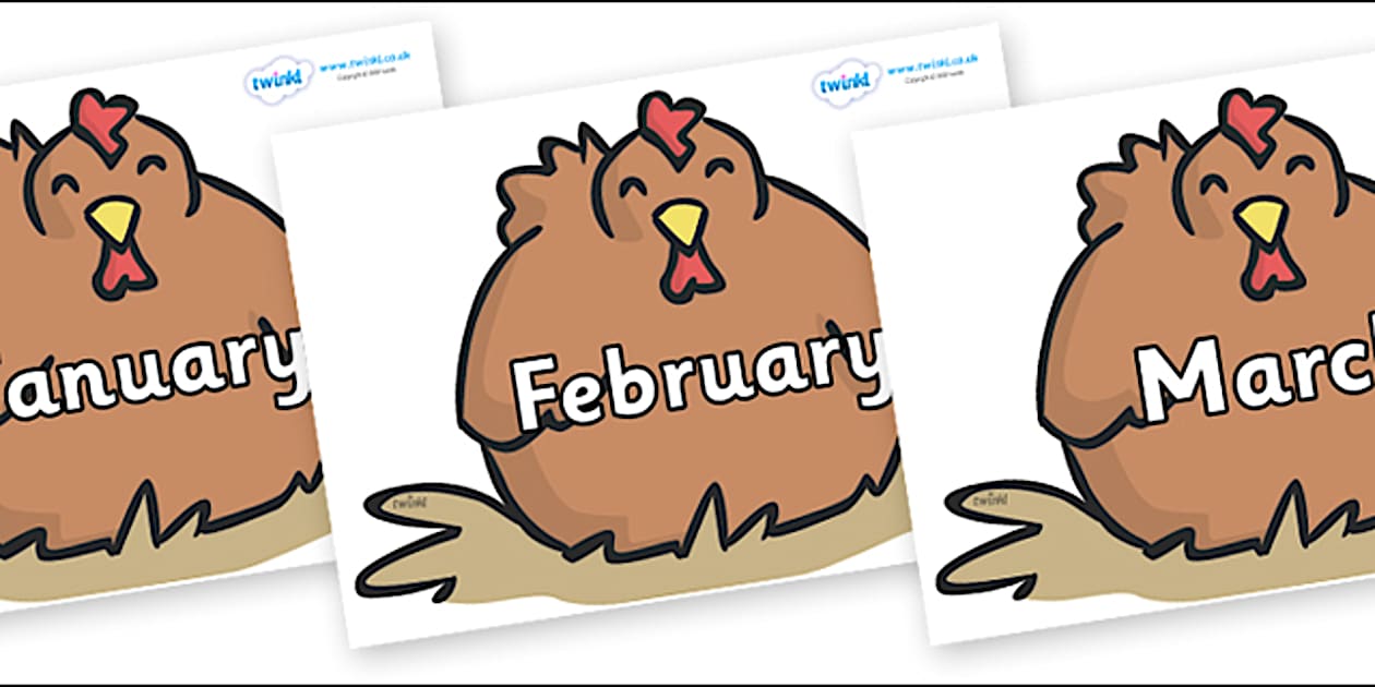 Months of the Year on Chickens (Teacher-Made) - Twinkl