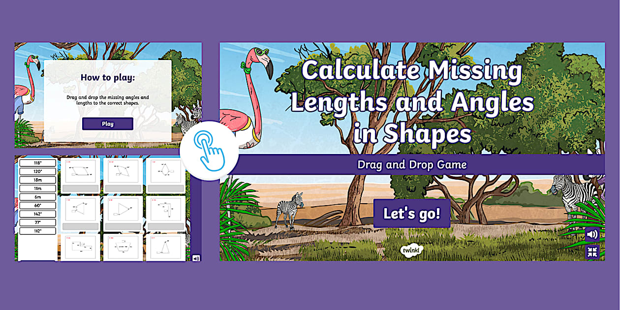👉 Calculate Missing Lengths and Angles in Shapes - KS2 Game