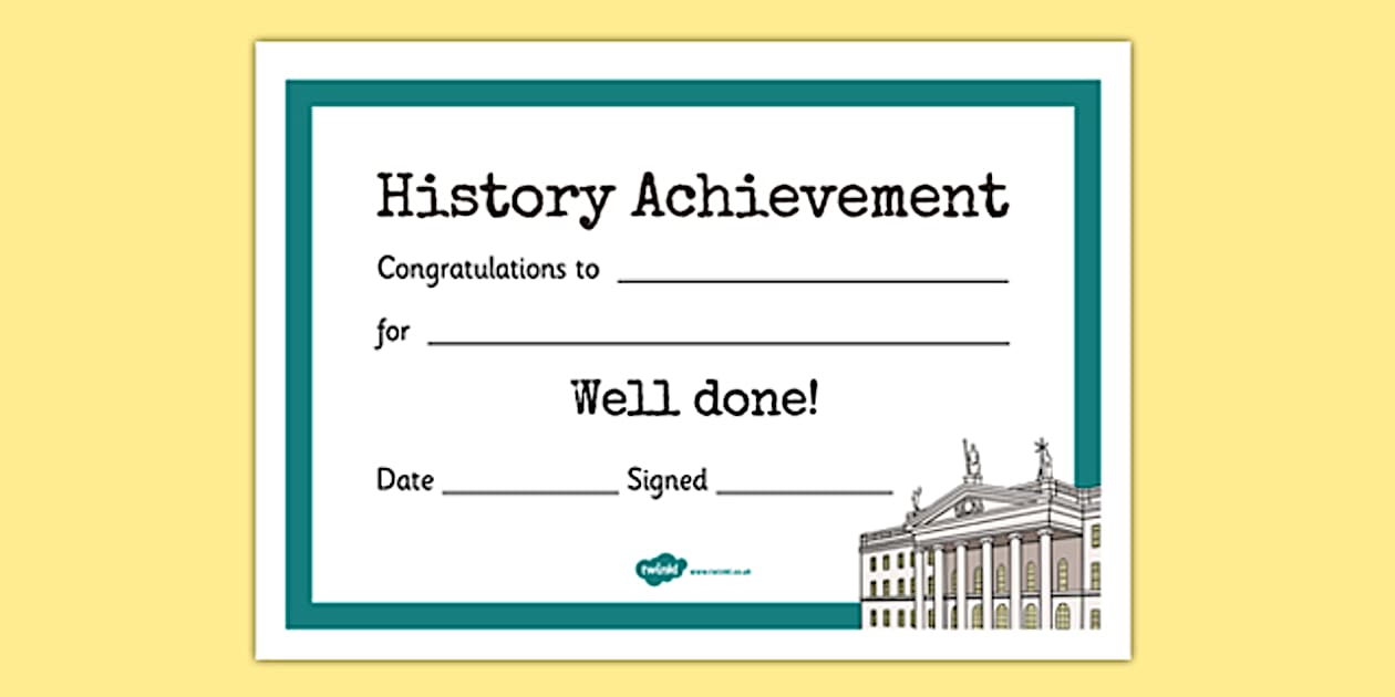 Editable 1916 Rising Themed History Achievement Certificates