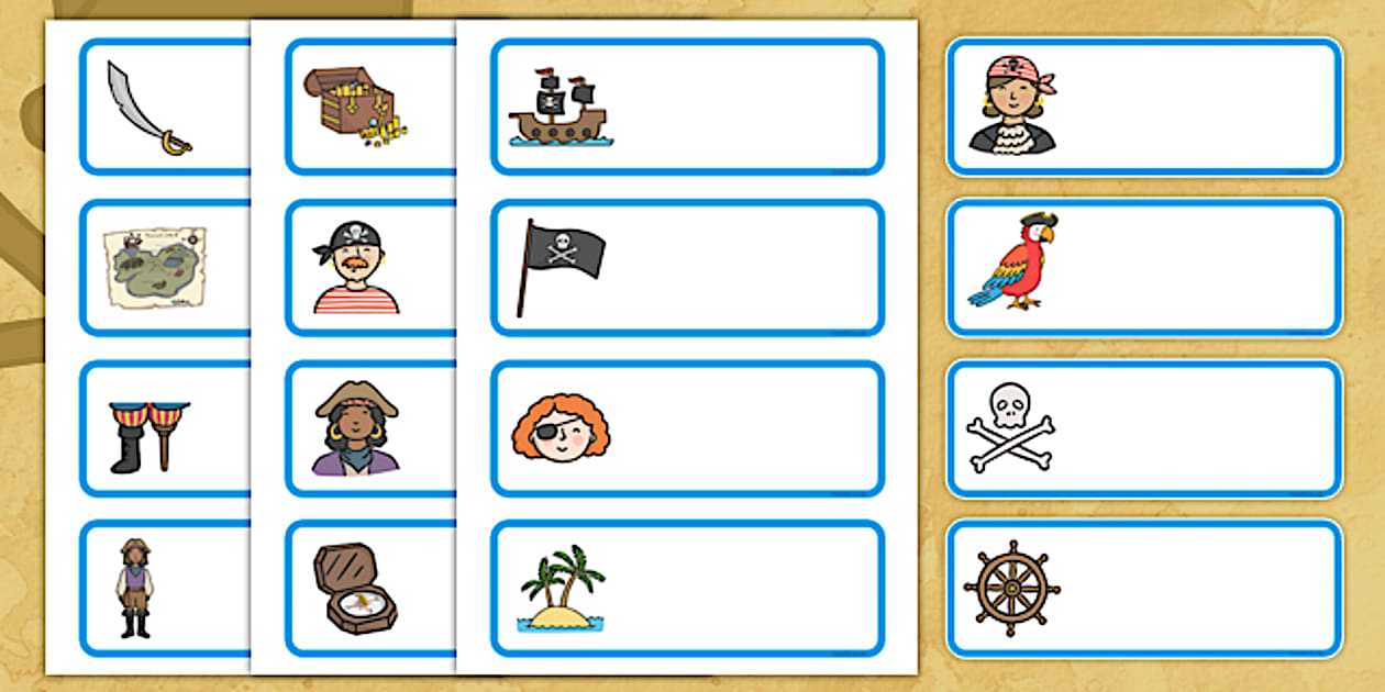 👉 Editable Drawer - Peg - Name Labels (Pirates) - Twinkl