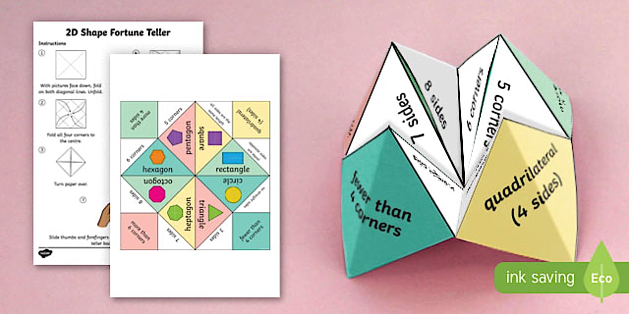 Editable 2D Shape Fortune Teller (teacher made) - Twinkl