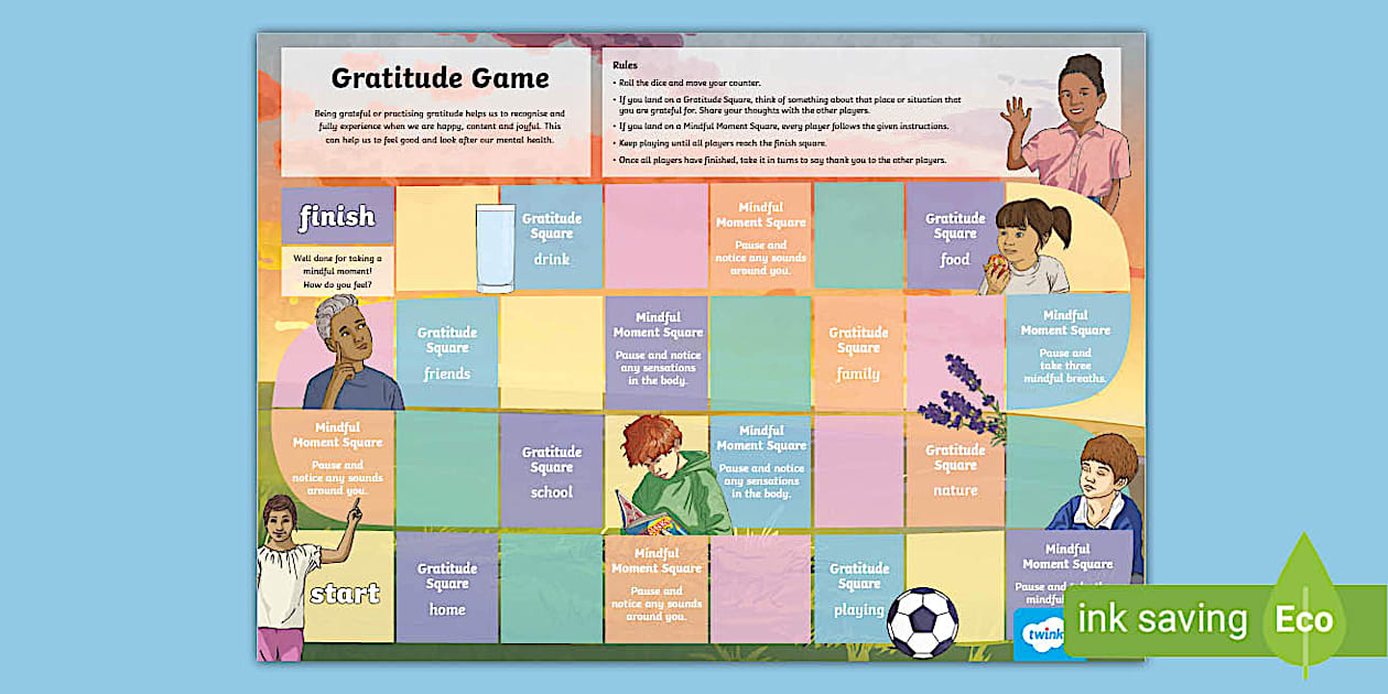 Mindfulness Gratitude Board Game (teacher made) - Twinkl