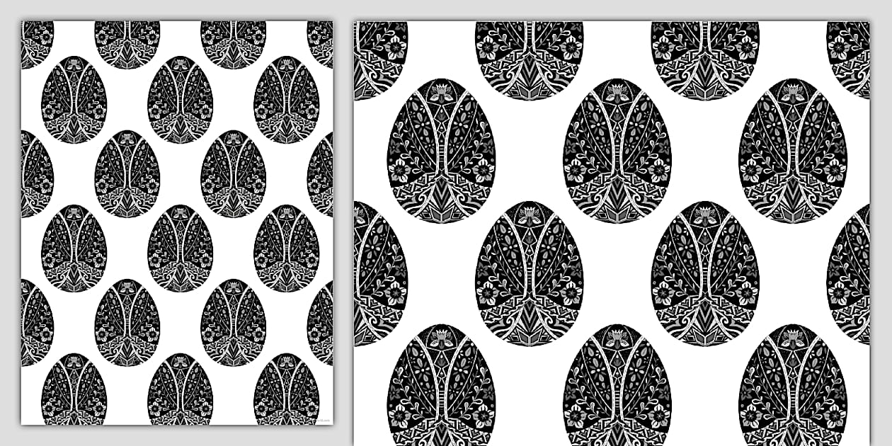 Black and White Easter Eggs Pattern Poster