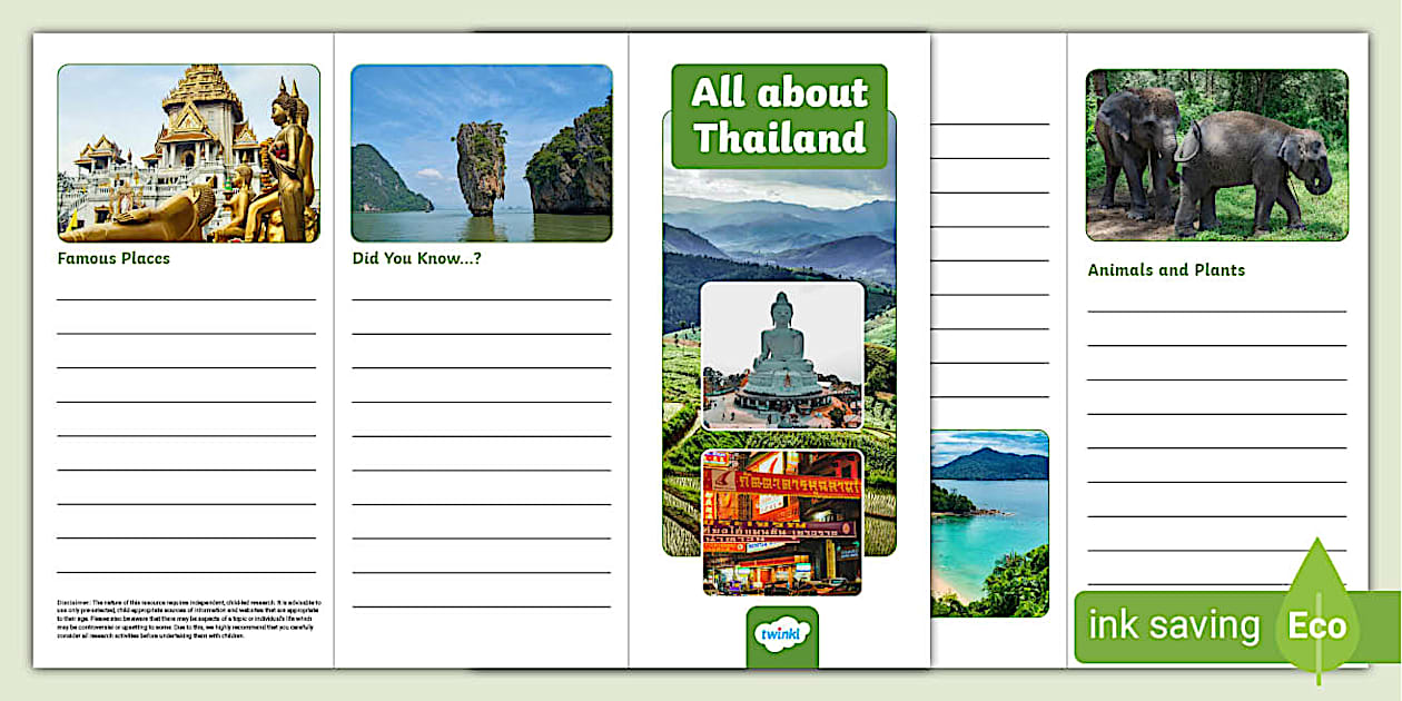 All about Thailand Leaflet Template (teacher made) - Twinkl