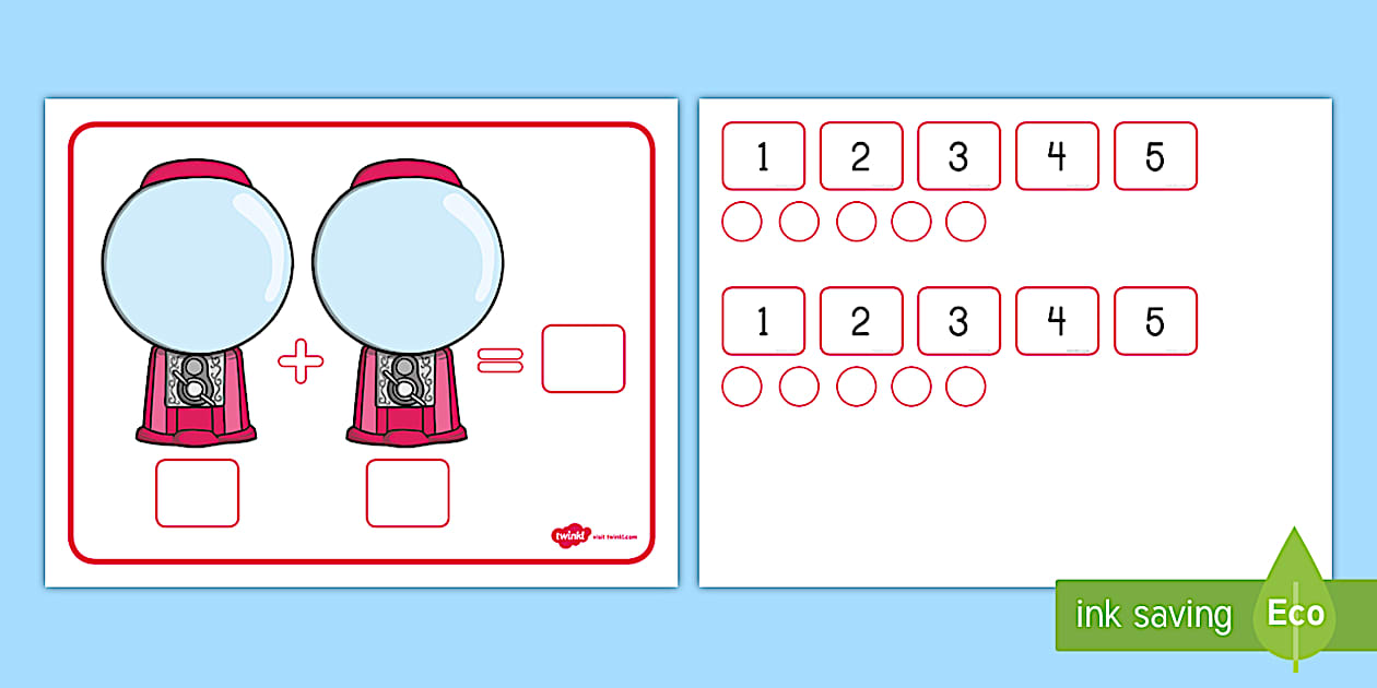 Simple Addition 1 to 5 Activity Mat (teacher made) - Twinkl