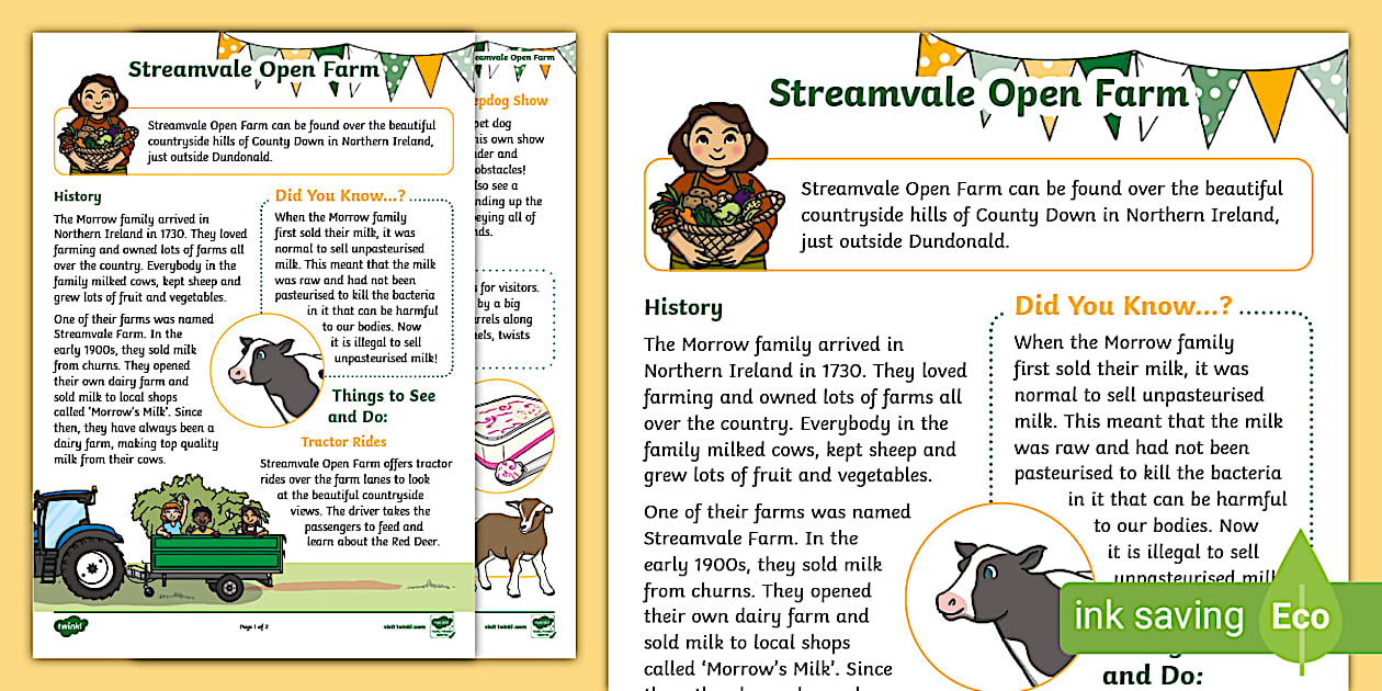 Streamvale Open Farm Fact File - Twinkl