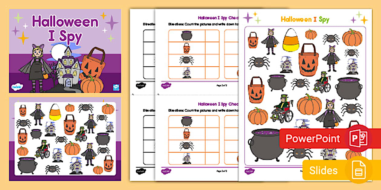 Halloween I Spy Activity With PowerPoint & Google Slides