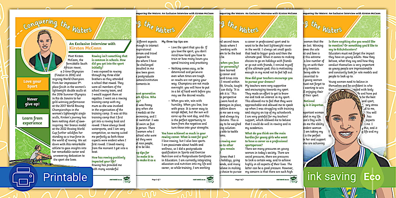 An Interview with Kirsten McCann Comprehension - Twinkl