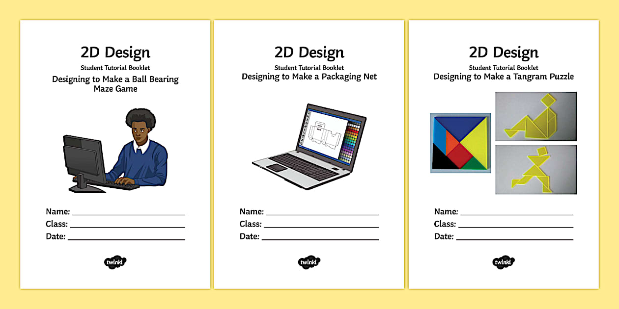Developing CAD Skills in 2D Design Guides (teacher made)