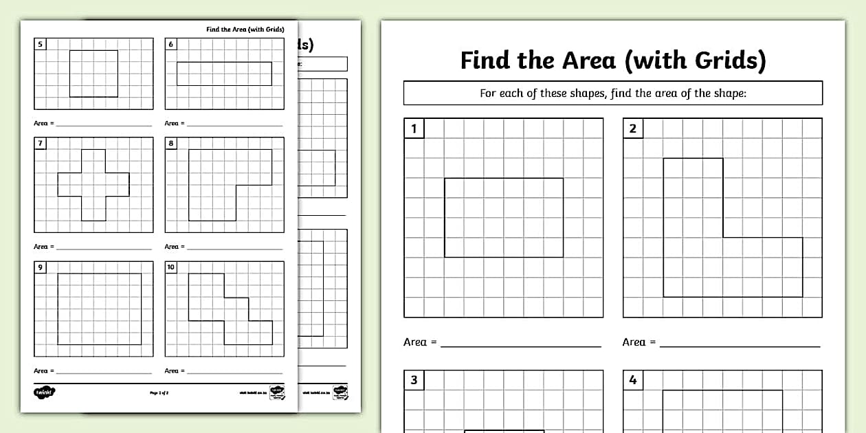 Find the Area Activity Sheet (With Grids) (teacher made)