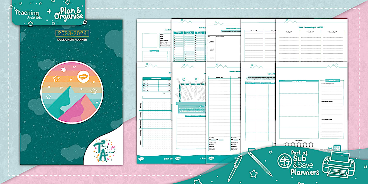 TA/LSA/HLTA Teacher Planner 2023-2024 (teacher made)