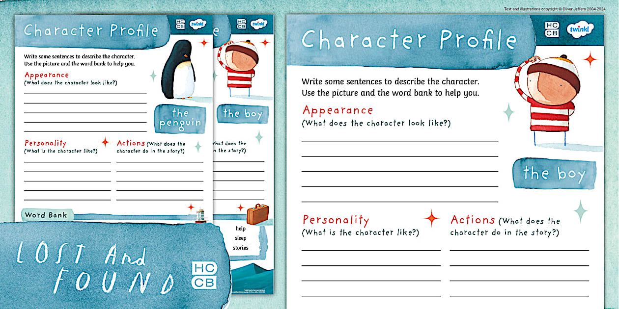 FREE! - Lost and Found: Character Profile Activity - Twinkl