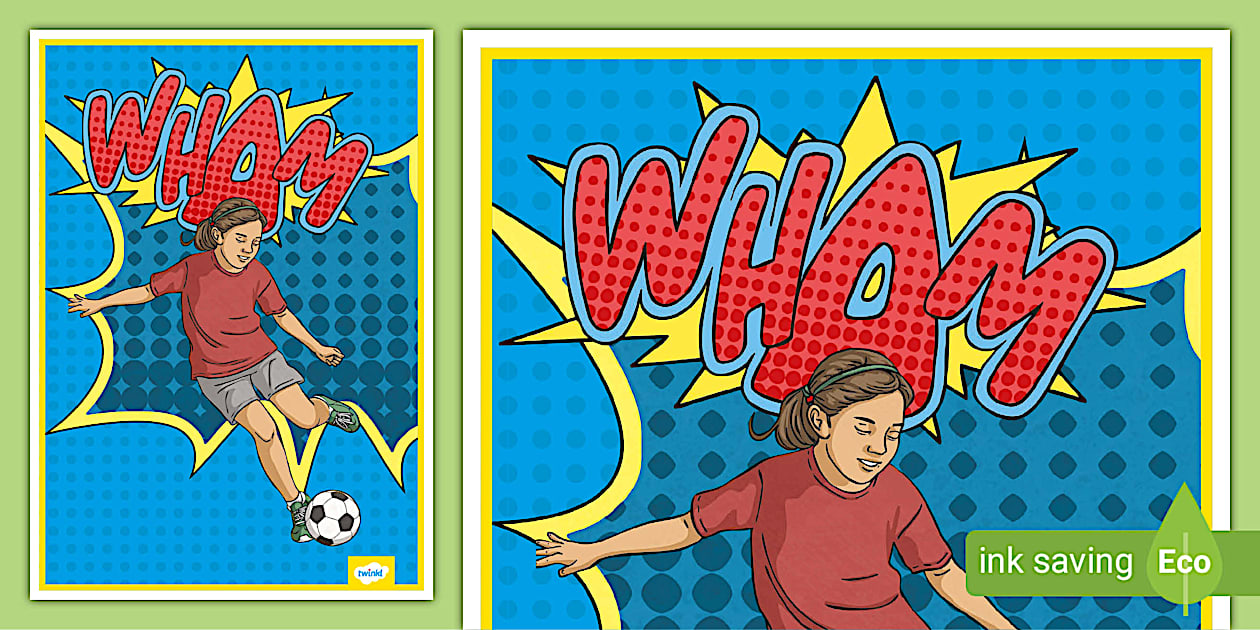 Footballer Pop Art Display Poster (teacher made) - Twinkl
